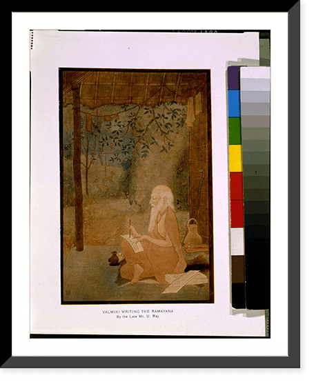 Historic Framed Print, Valmiki writing the Ramayana, 17-7/8" x 21-7/8 ...