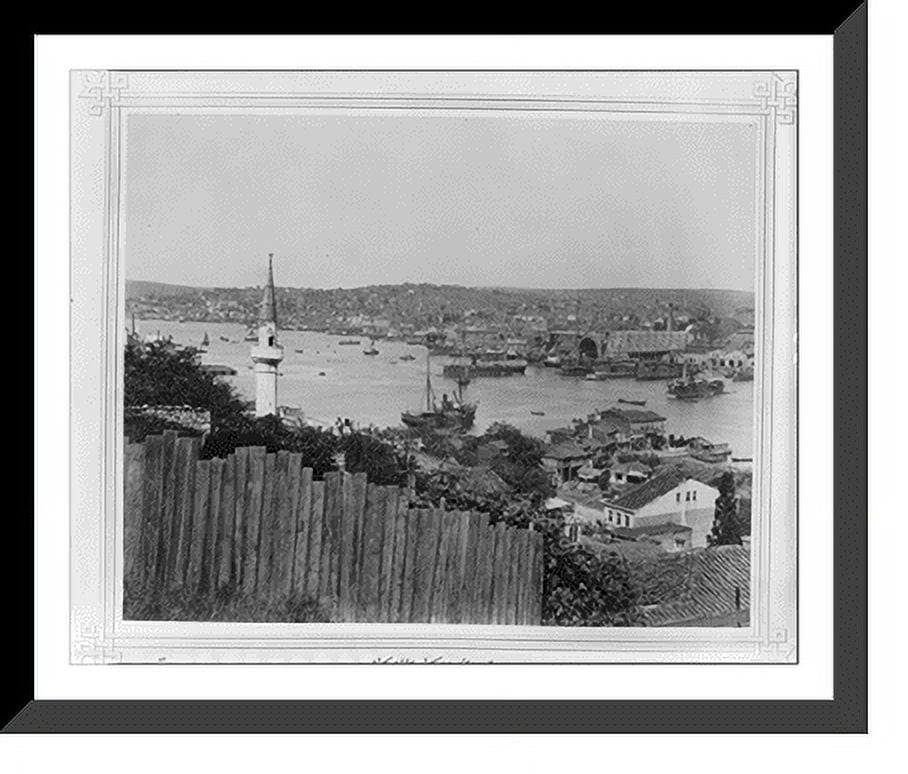 Historic Framed Print, [View of Aynalikavak (Palace) and Hasköy seen ...
