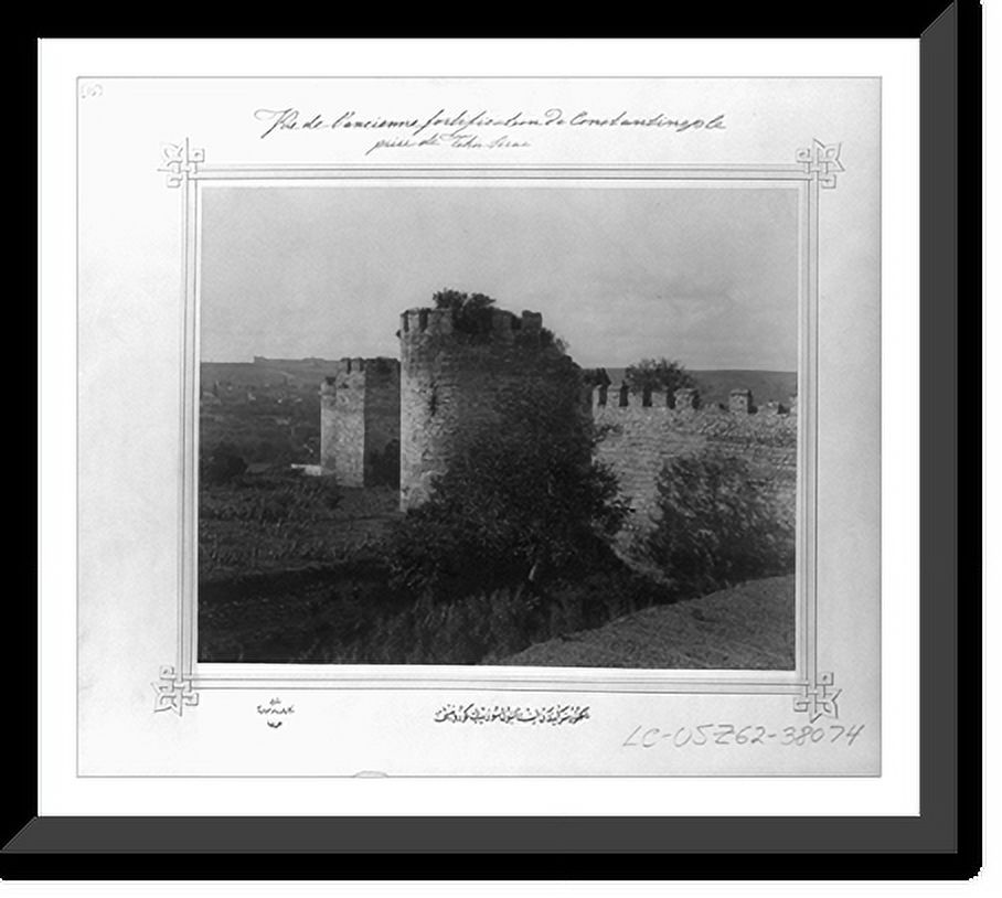 Historic Framed Print, [View of the İstanbul wall from the Tekfur ...