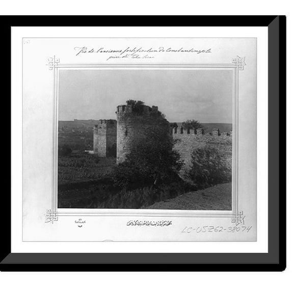 Historic Framed Print, [View of the İstanbul wall from the Tekfur ...