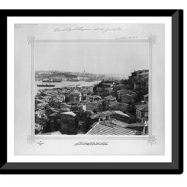 Historic Framed Print, [View of the areas of Azapkapisi and Galata seen ...
