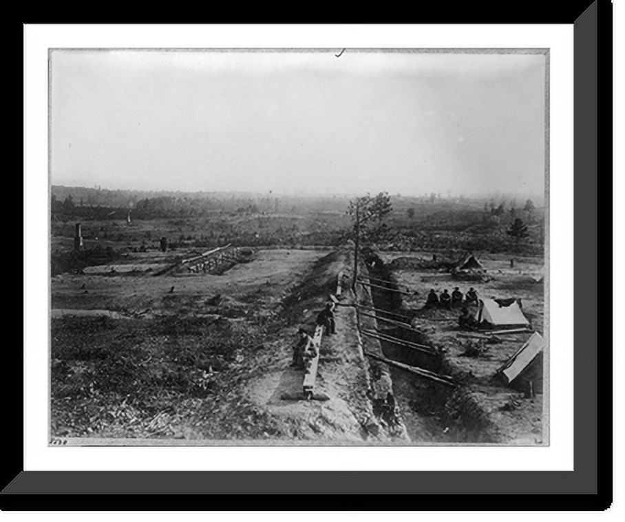 Historic Framed Print, View of Confederate lines just north of Georgia ...