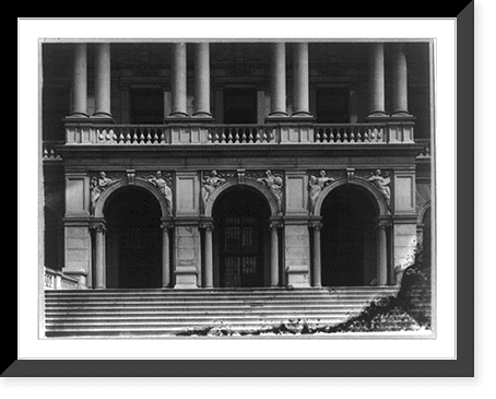 Historic Framed Print, [View of first floor entrance of the Jefferson ...