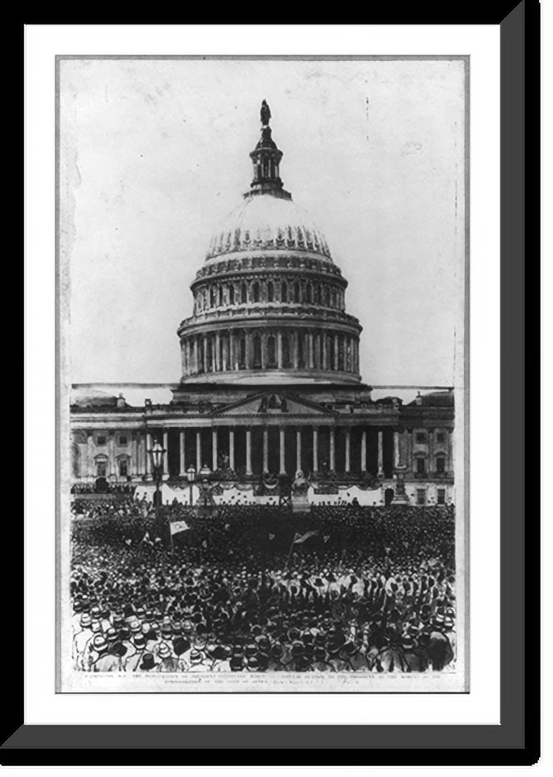 Historic Framed Print, [View of the U.S. Capitol and crowd at the time ...
