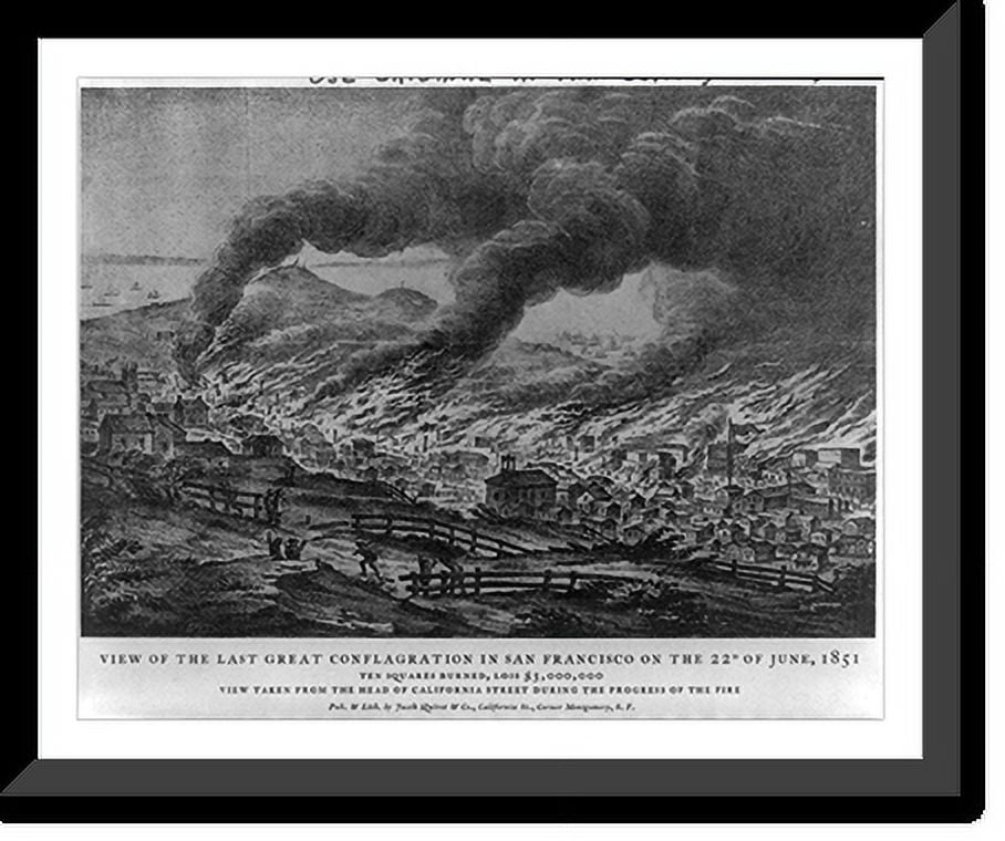 Historic Framed Print, View of the last great conflagration in San ...