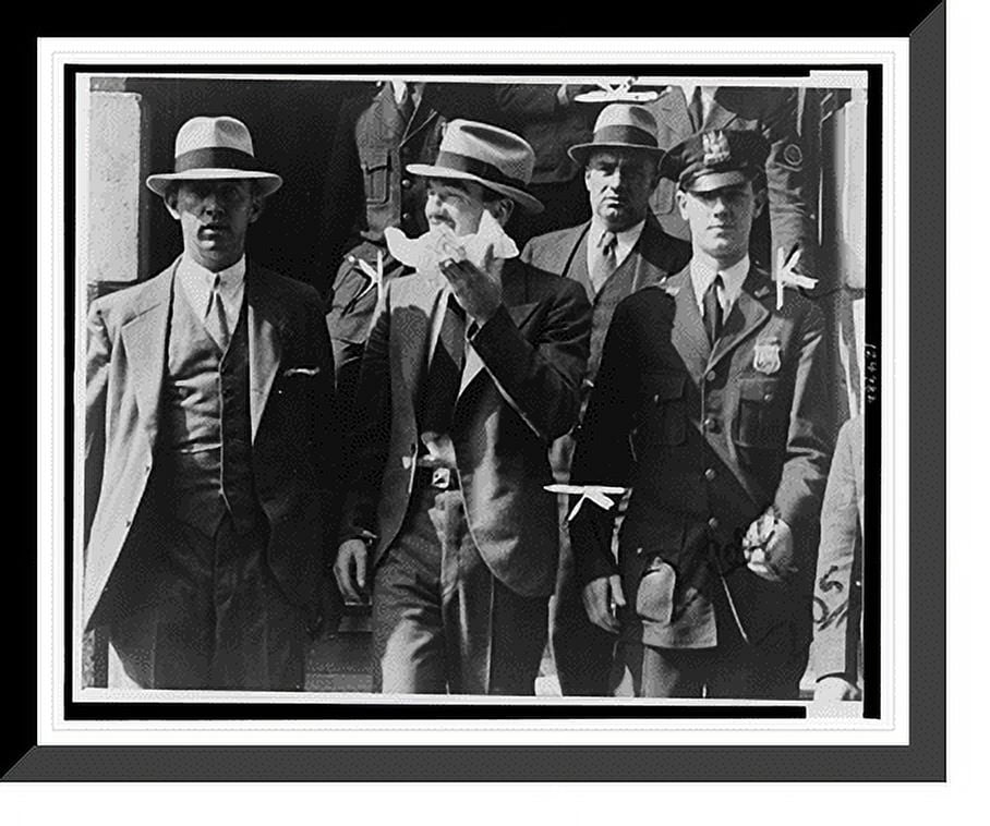 Historic Framed Print, [Vincent Coll leaving homicide court surrounded ...