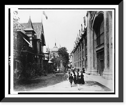 Historic Framed Print, [Walkway between buildings, Paris Exposition ...
