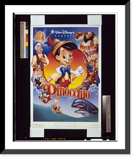 Historic Framed Print, Walt Disney's classic Pinocchio"", 17-7/8" x 21 ...