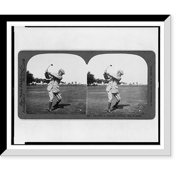 Historic Framed Print, Walter J. Travis. driving. Top of swing, 17-7/8 ...