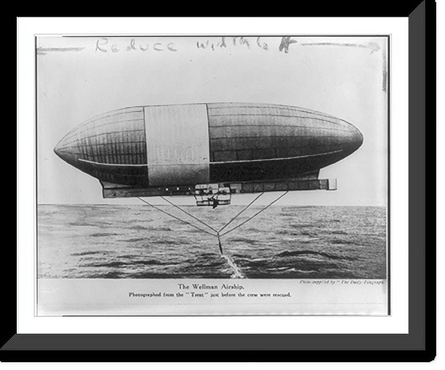 Historic Framed Print, [Walter Wellman's airship America" attempt to ...