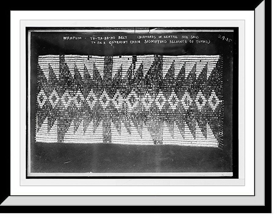 Historic Framed Print, Wampum: To -ta-da-ho belt - diamonds in center ...