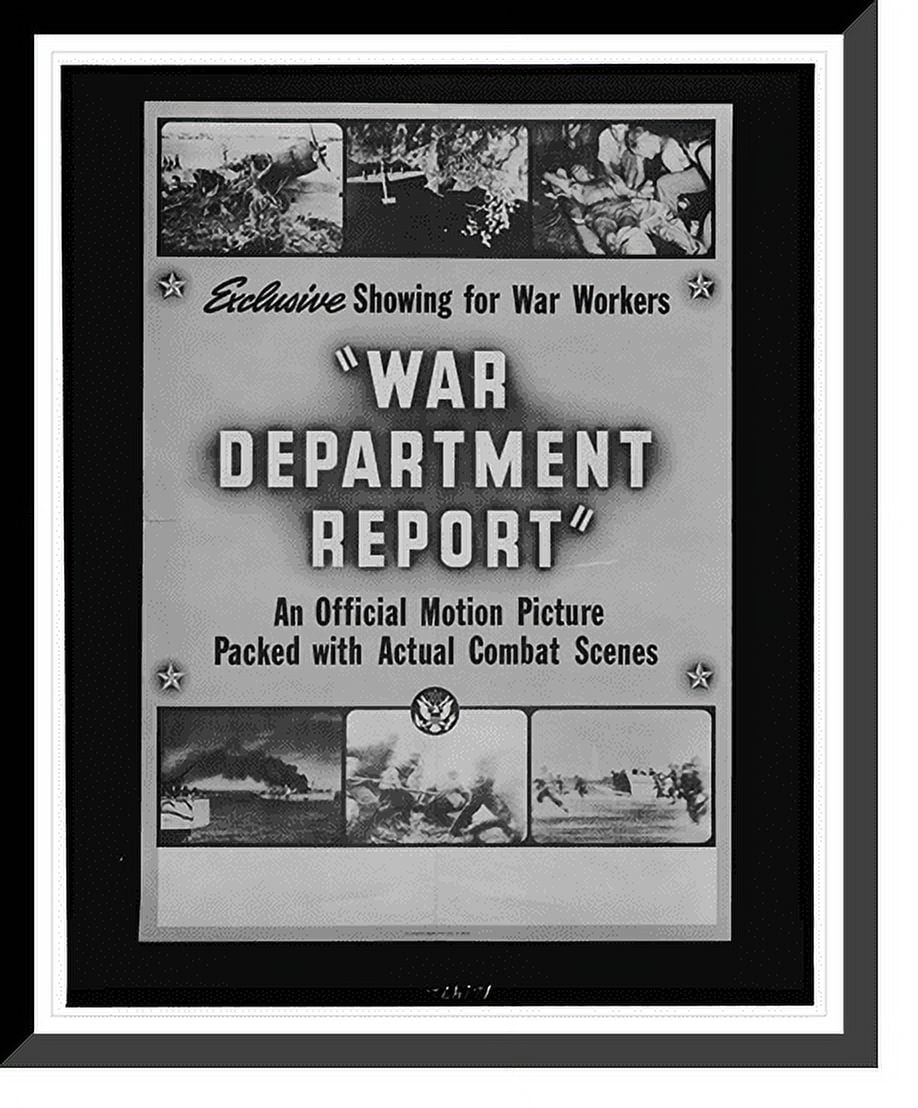 Historic Framed Print, War Department Report An official motion picture ...