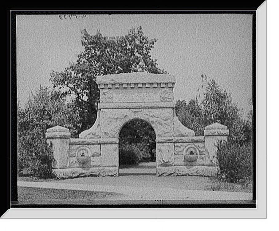 Historic Framed Print, [Ward Gate, Pine Grove Park, Port Huron, Mich ...