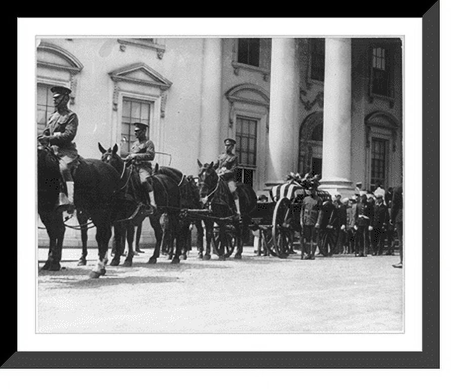 Historic Framed Print, [Warren G. Harding, casket, on horse-drawn ...