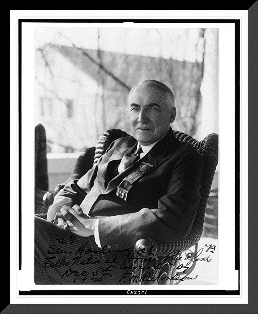 Historic Framed Print, [Warren G. Harding, half-length portrait, seated ...
