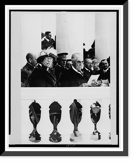 Historic Framed Print, [Warren Harding and Mrs. Harding sitting in ...