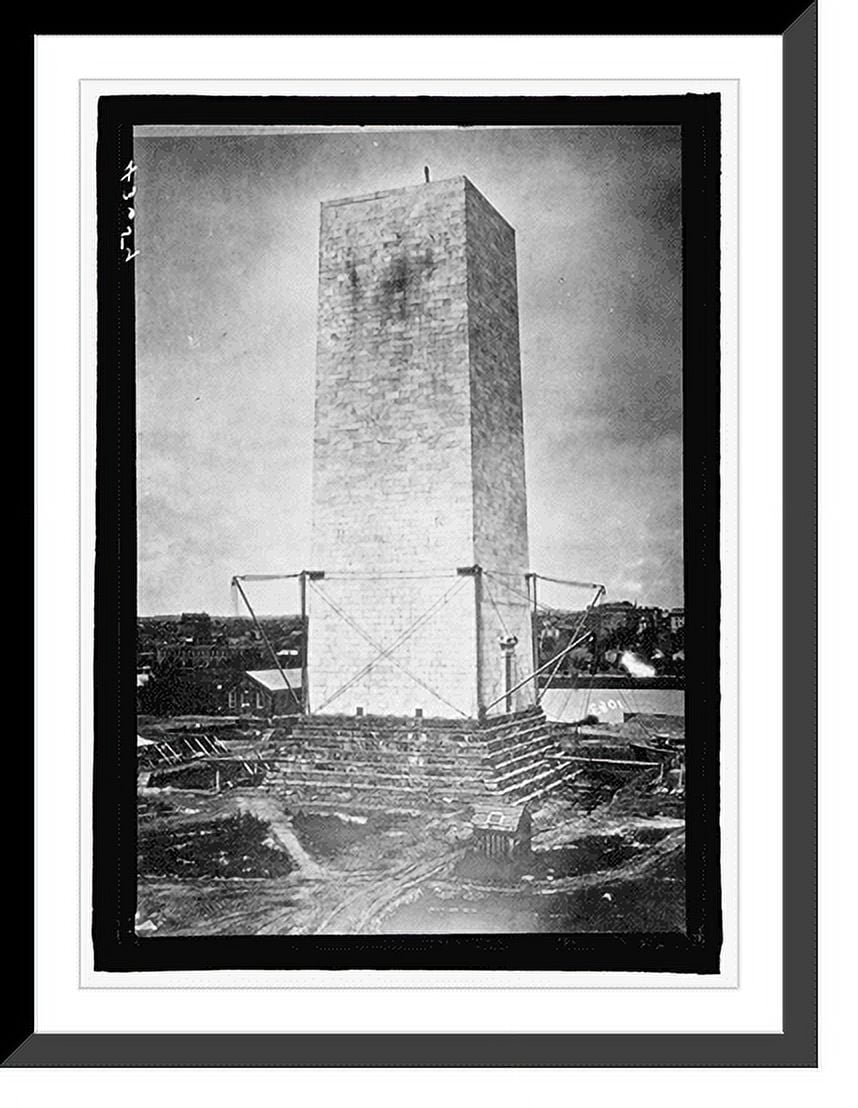 Historic Framed Print, Wash. Monument under construction, [Washington, D.C.], 17-7/8" x 21-7/8 ...