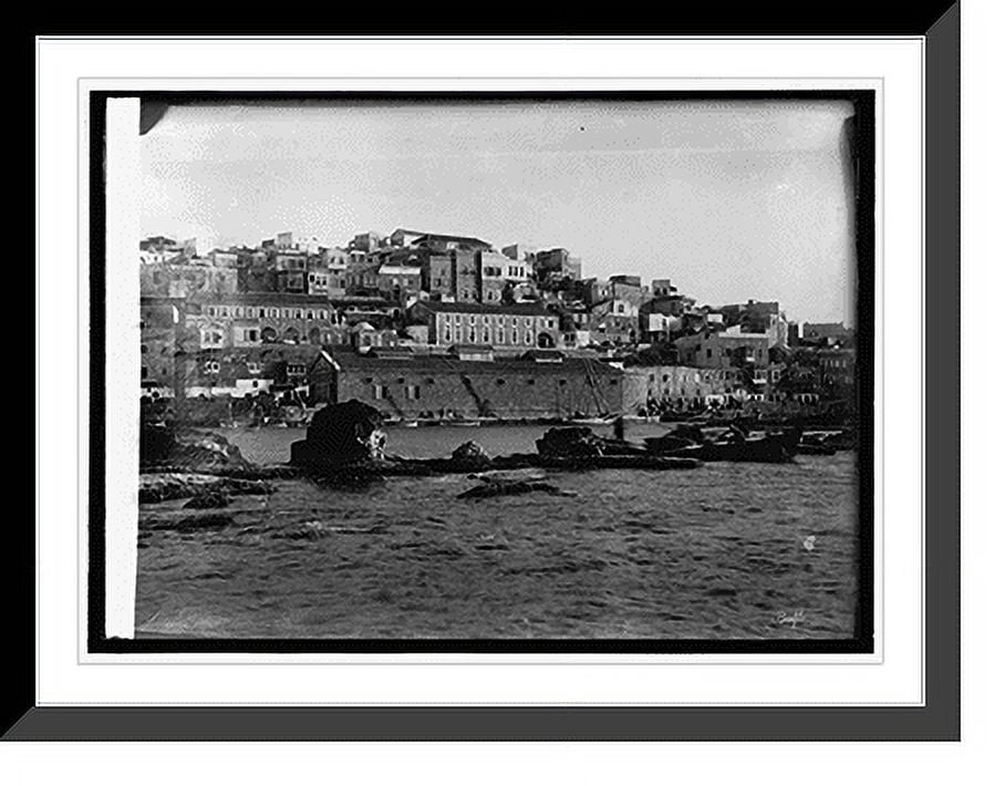 Historic Framed Print, Water Front. Channel at Jaffa, 17-7/8" x 21-7/8 ...