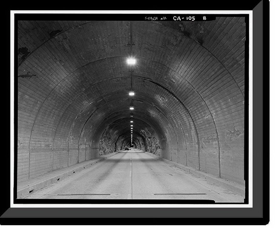 Historic Framed Print, Wawona Tunnel, Wawona Road through Turtleback ...