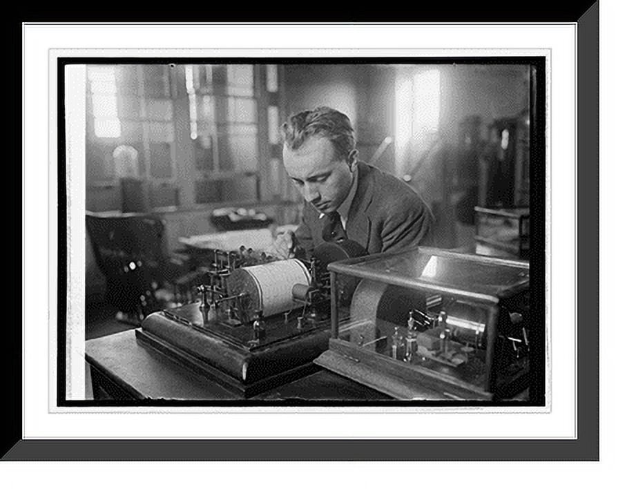 Historic Framed Print, Weather Bureau, meteorograph to see how fast the ...