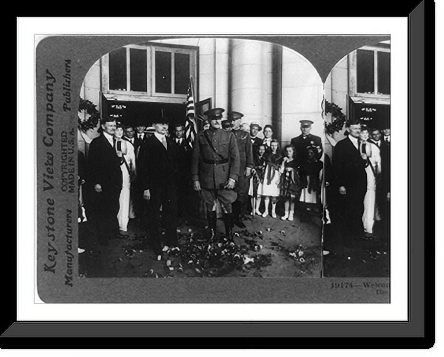 Historic Framed Print, Welcoming General Pershing upon his arrival at ... Historic Framed Print, Welcoming General Pershing upon his arrival at ...