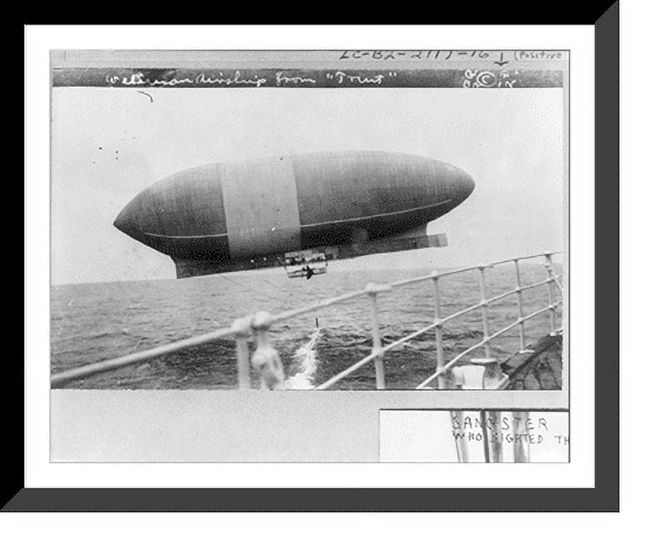 Historic Framed Print, [Wellman airship America" viewed from the RMS ...