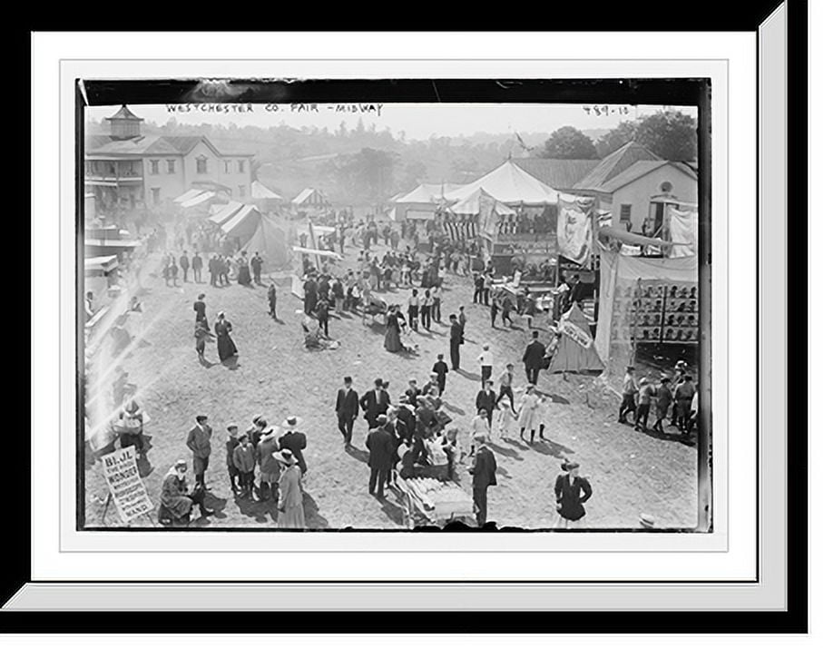 Historic Framed Print, Westchester County Fair, crowd and booths, New ...