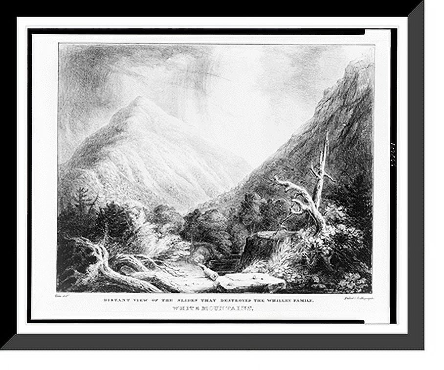 Historic Framed Print, White Mountains. Distant view of the slides that ...