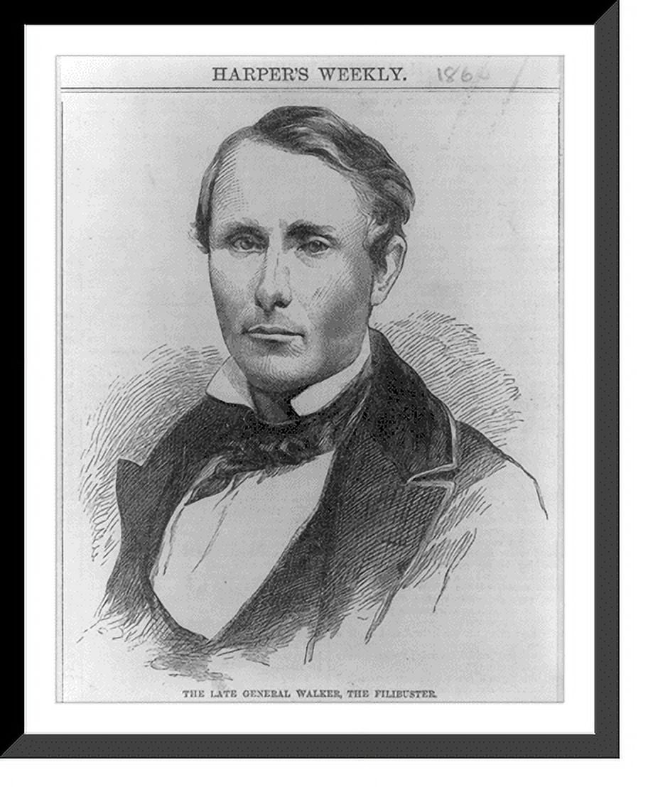 Historic Framed Print, [William Walker, 1824-1860, bust portrait, facing left], 17-7/8" x 21-7/8 ...