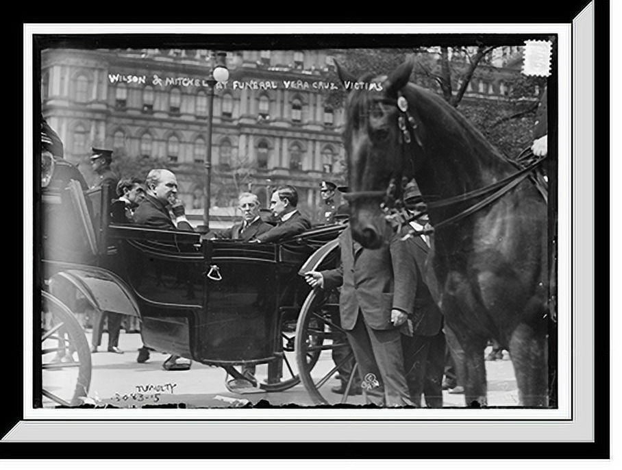 Historic Framed Print, Wilson and Mitchell at Funeral . Vera Cruz ...