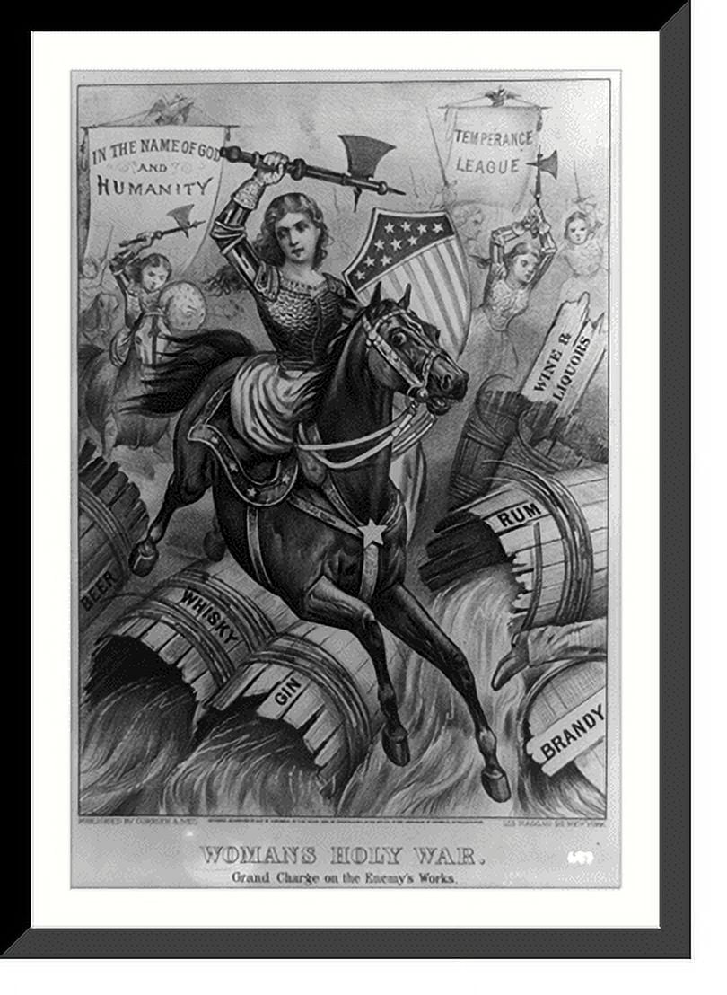 Historic Framed Print, Woman's holy war. Grand charge on the enemy's ...