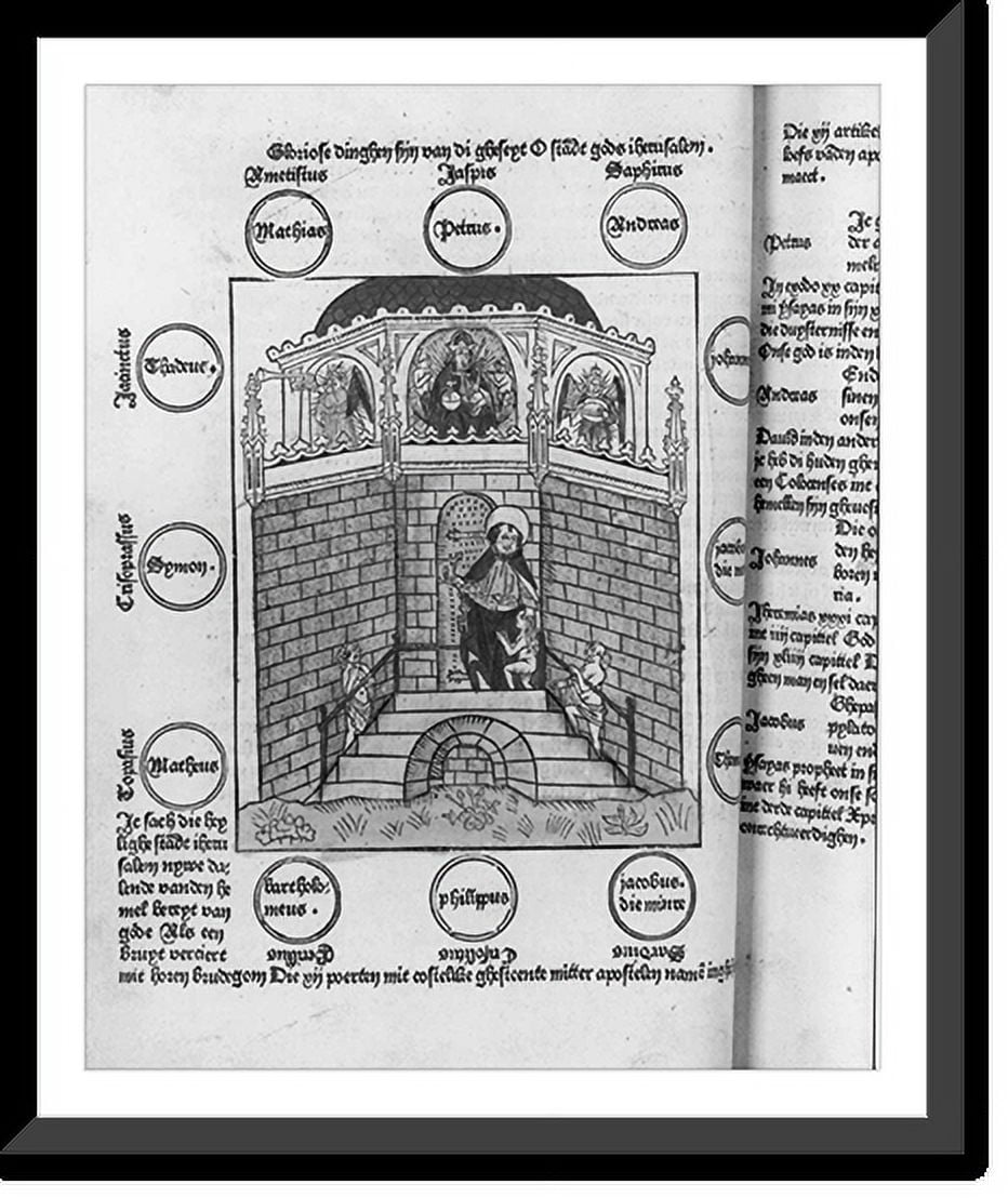 Historic Framed Print, Woodcut in Werner Rolevinck, Fasciculus Temporum ...