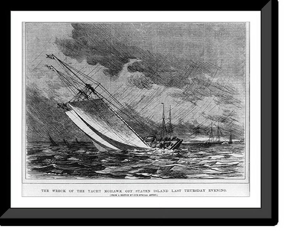 Historic Framed Print, Wreck of the Yacht Mohawk off Staten Island ...