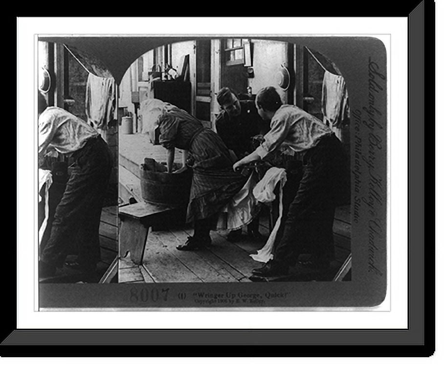 Historic Framed Print, Wringer up George, quick!"", 17-7/8" x 21-7/8 ...