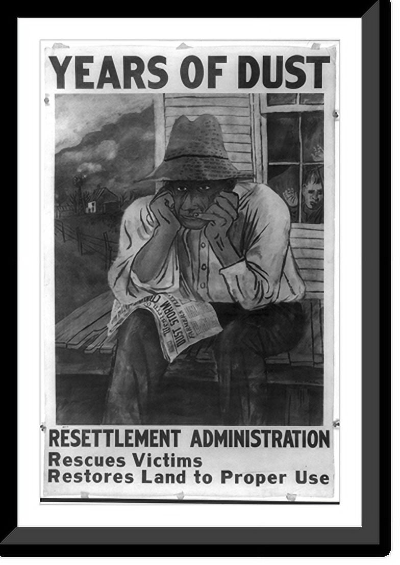 Historic Framed Print, Years of dust Resettlement Administration ...