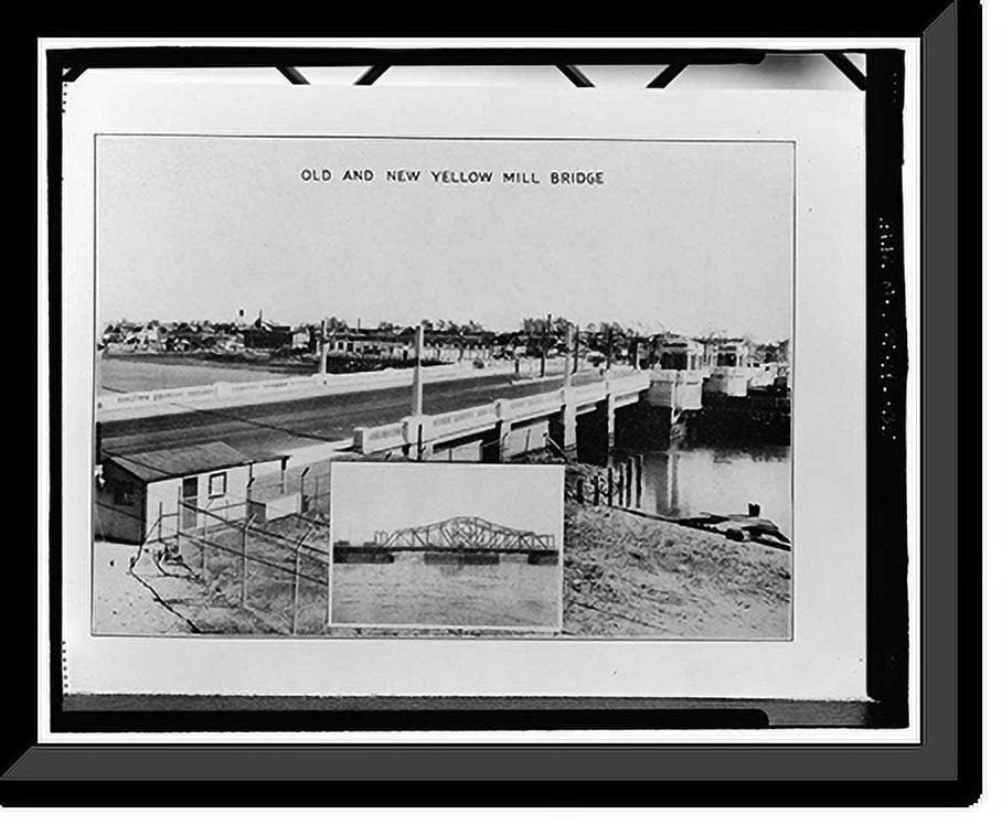 Historic Framed Print, Yellow Mill Bridge, Spanning Yellow Mill Channel ...
