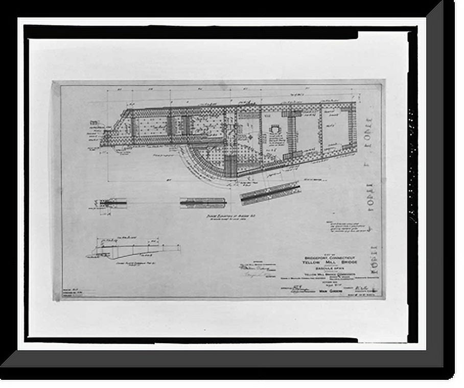 Historic Framed Print, Yellow Mill Bridge, Spanning Yellow Mill Channel ...