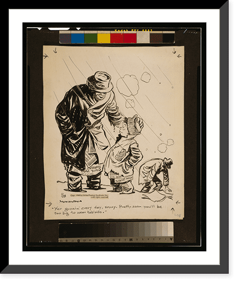 Historic Framed Print, Yer growin' every day, sonny. Pretty soon you'll ...