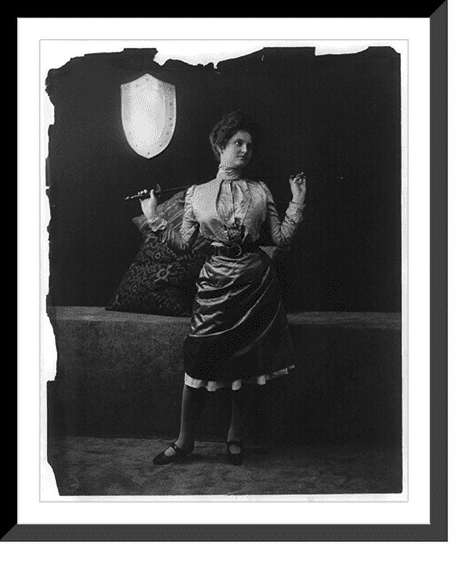 Historic Framed Print, [Young women modeling: full lgth., holding sword ...