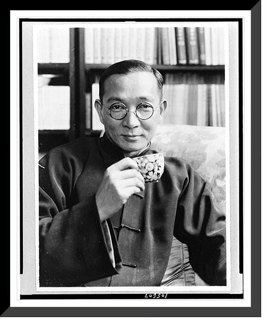 Historic Framed Print, [Yutang Lin, half-length portrait, seated ...