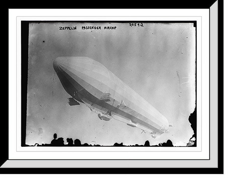 Historic Framed Print, Zeppelin Passenger airplane, 17-7/8" x 21-7/8 ...