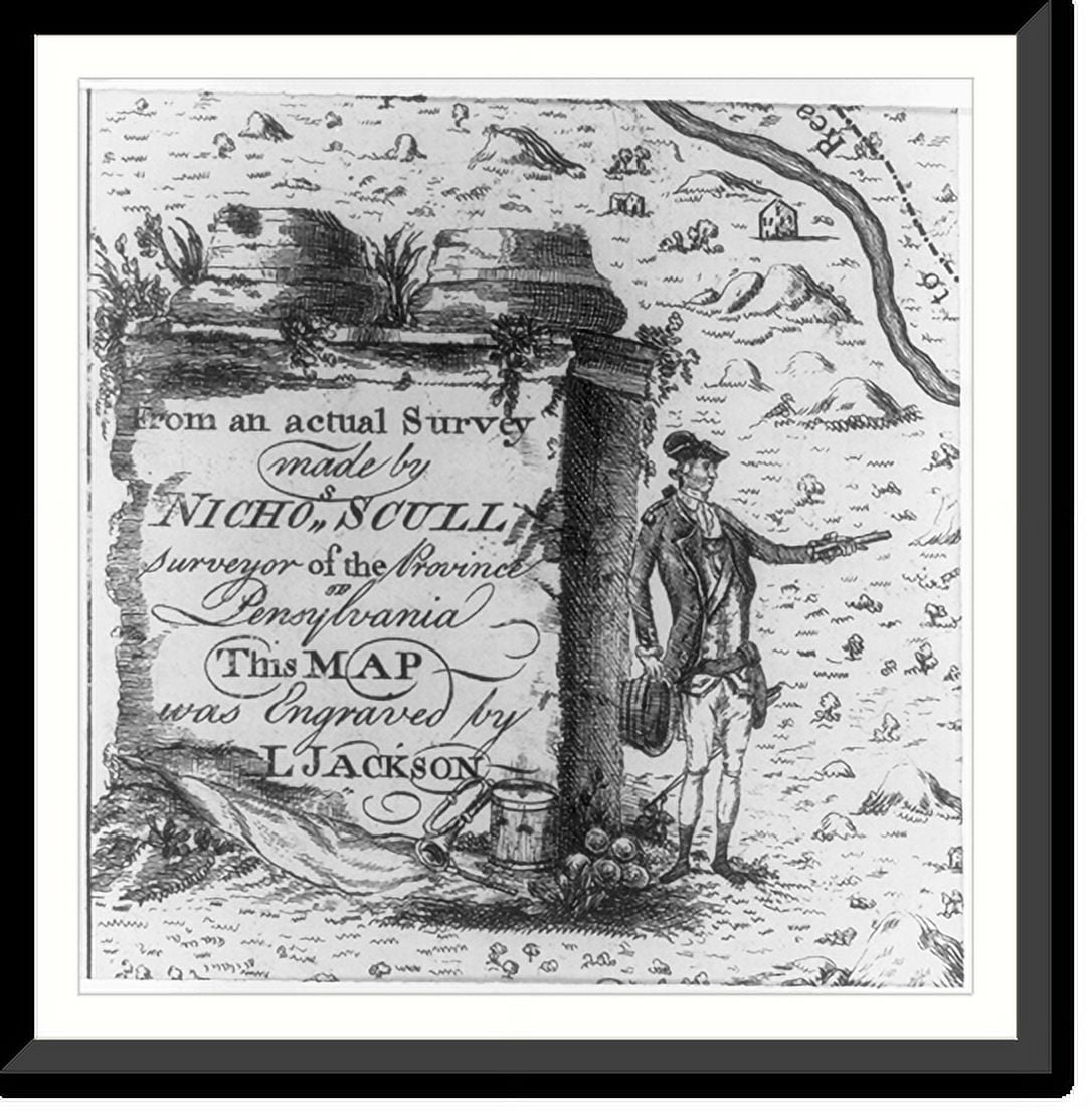 Historic Framed Print, From an actual survey made by Nichos. Scull ...