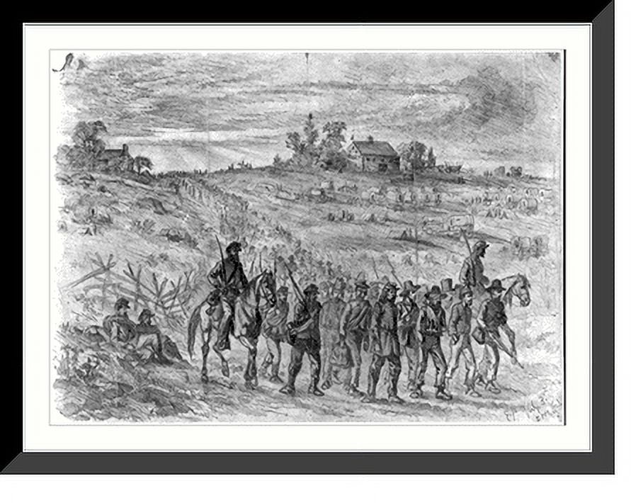 Historic Framed Print, The battle of Gettysburg. Prisoners belonging to ...