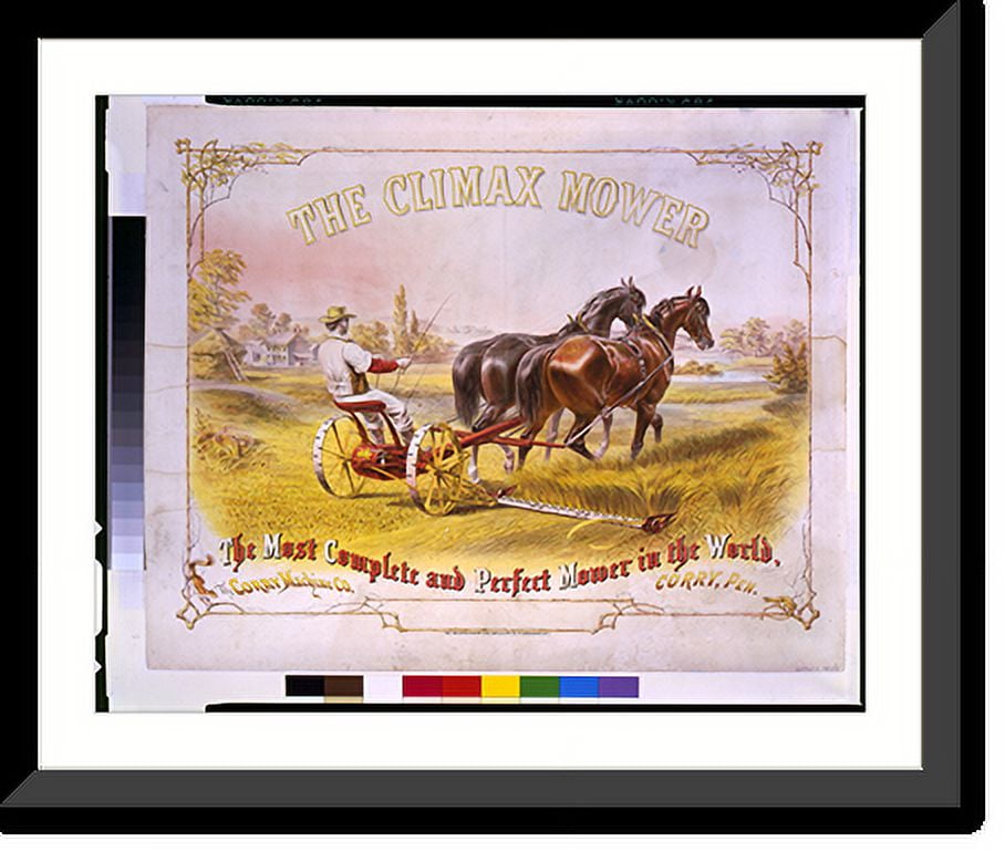 Historic Framed Print, The climax mower, most complete and perfect ...