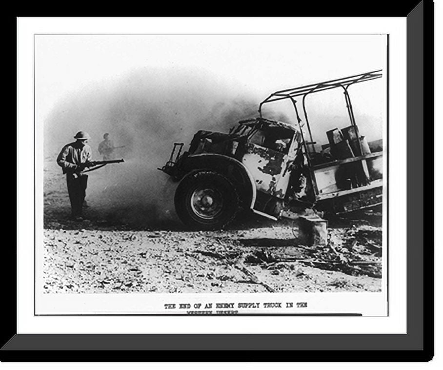 Historic Framed Print, The end of an enemy supply truck in the Western ...
