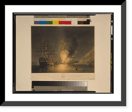 Historic Framed Print, The explosion of the United States Steam Frigate ...