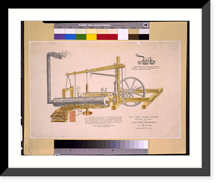 Historic Framed Print, The first steam engine designed and built in the ...