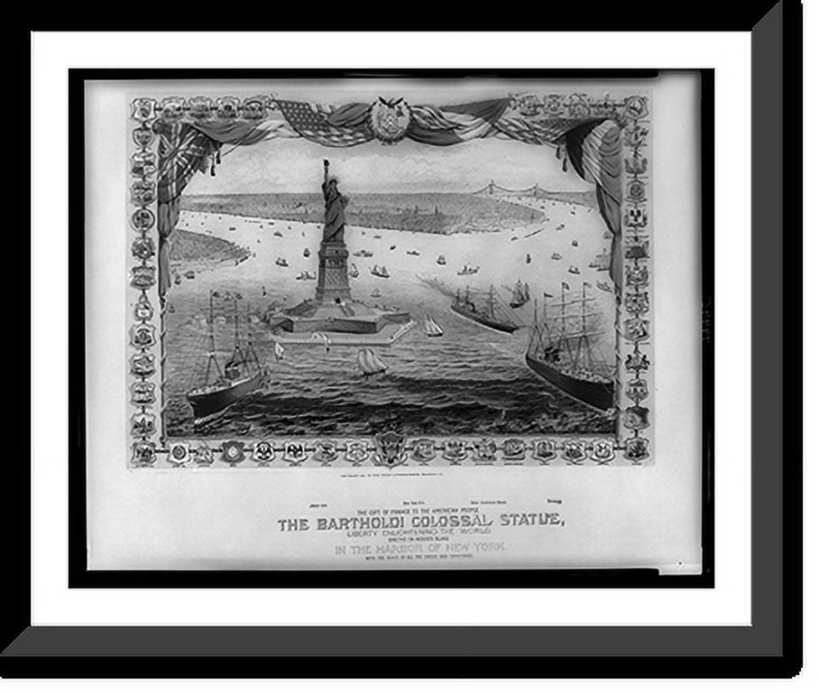 Historic Framed Print, The gift of France to the American people, the ...
