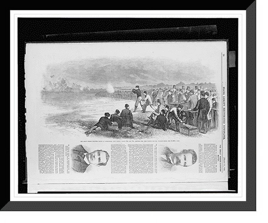 Historic Framed Print, The great pigeon shooting match at Greenville ...