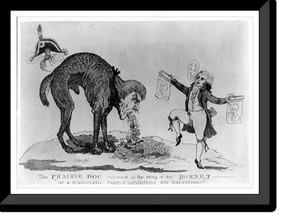 Historic Framed Print, The prairie dog sickened at the sting of the ...
